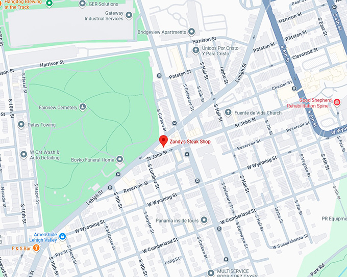 16. zandy's steak shop map