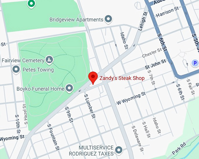 16. zandy's steak shop map
