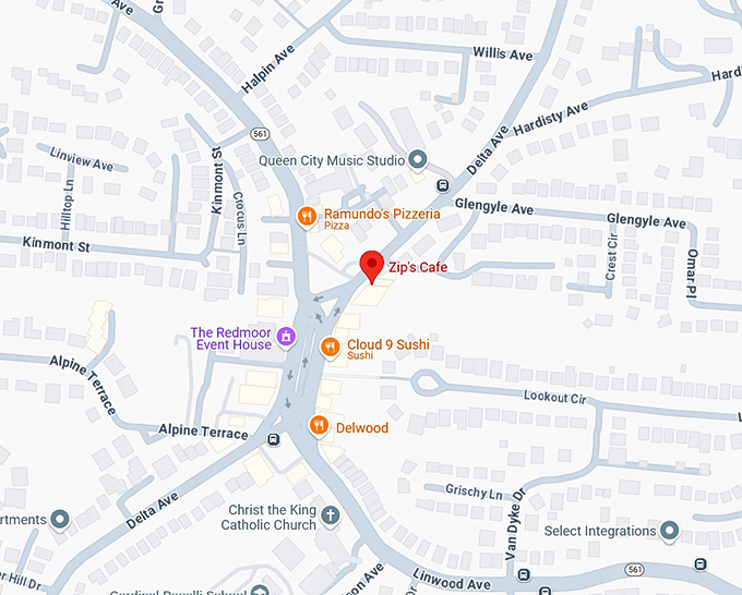 16. zip's cafe map
