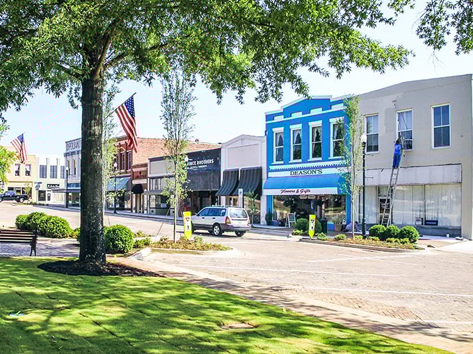 Talk about Main Street eye candy! Abbeville's colorful storefronts look like they've been arranged by a Wes Anderson set designer with a Southern accent.