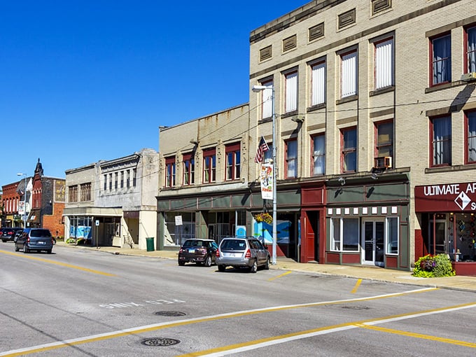 Historic charm meets small-town budget in Ashtabula's Main Street, where beautiful brick buildings house local treasures without the big-city price tag.