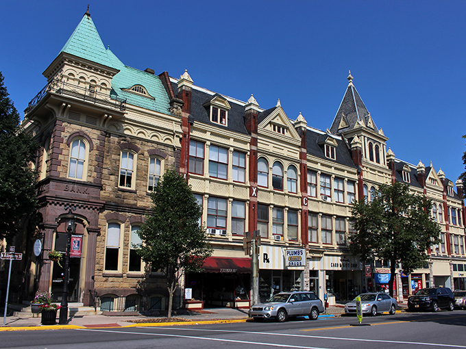Bellefonte's historic downtown looks like a movie set with its colorful Victorian buildings and turquoise roofs. Small-town charm at its finest!