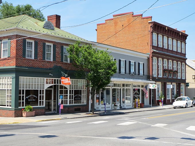 Berryville's historic main street, where brick buildings and small shops create a Norman Rockwell painting come to life.