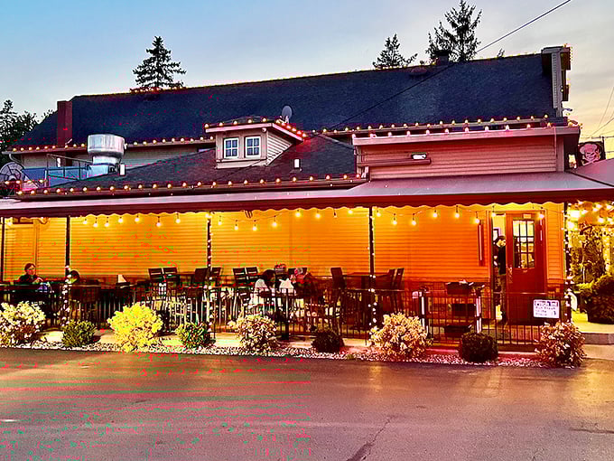 "String lights and a welcoming patio make this Willis gem look like the cover of 'Cozy Barbecue Monthly' &ndash; if such a magazine existed!"