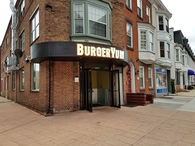 The corner brick building housing Burger Yum glows with promise &ndash; like a beacon for hungry downtown wanderers.