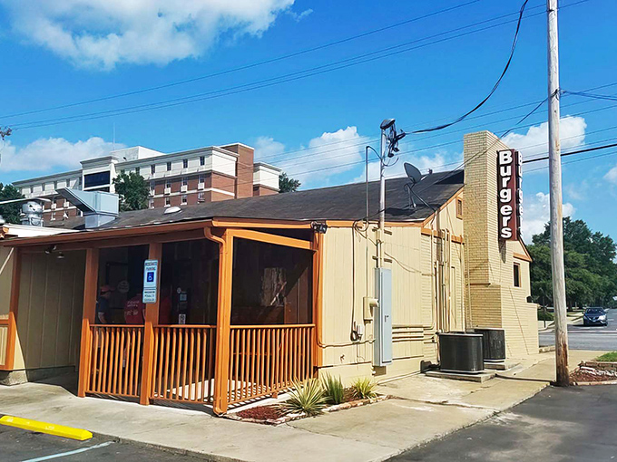 The humble exterior of Burgers & Barley hides a burger paradise within. That wooden porch has witnessed countless food epiphanies!