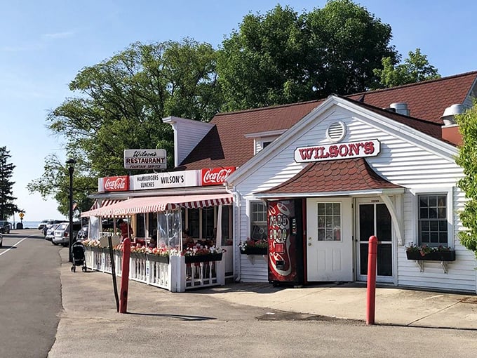 Wilson's Restaurant stands like a time capsule in Ephraim, where ice cream cones and nostalgia are served daily with a side of lakeside views.