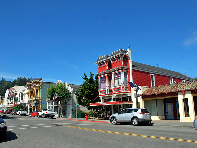 Ferndale's Victorian storefronts look like they're auditioning for a Wes Anderson movie – colorful, quirky, and impossibly charming.