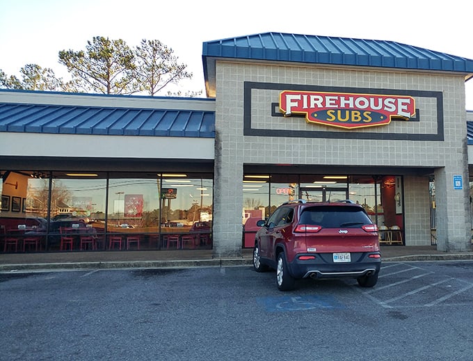 The blue roof of Firehouse Subs beckons like a lighthouse for the sandwich-starved. Rescue is just steps away!