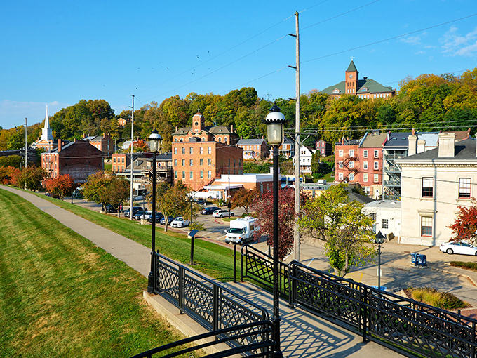 Galena's historic downtown unfolds like a storybook, with brick buildings and church spires creating a skyline Norman Rockwell would have loved.