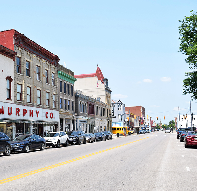Historic downtown Gallipolis showcases beautiful brick buildings along the Ohio River, where affordability meets small-town charm.