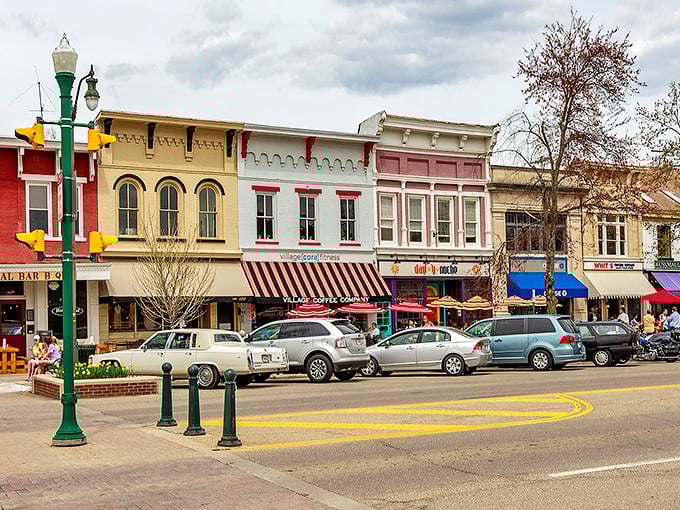 Granville's colorful storefronts look like they're auditioning for a Hallmark movie set. Small-town charm with big personality!