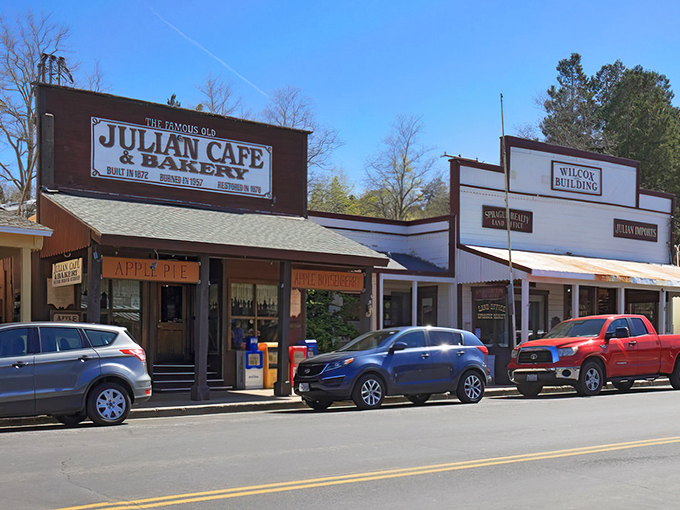 The Famous Old Julian Cafe & Bakery stands like a time capsule on Main Street, serving apple pie that would make grandma jealous.