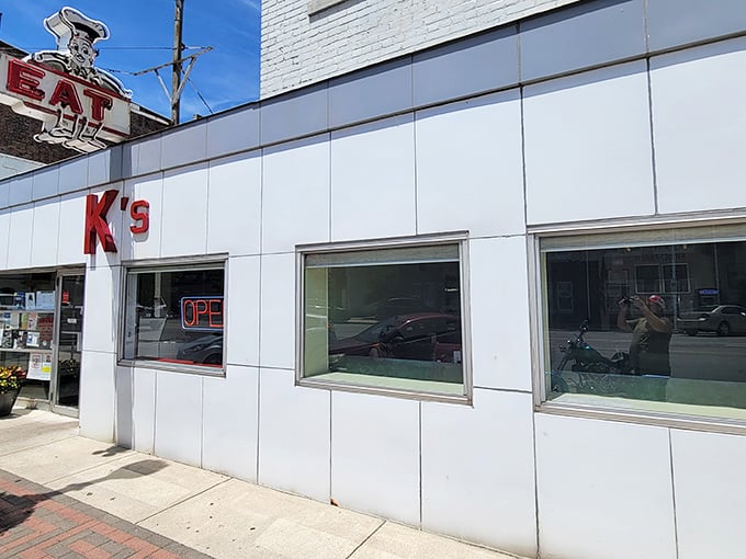 The iconic "EAT" sign has been guiding hungry travelers to this Troy landmark for decades. Simple, straightforward, and absolutely worth the stop.