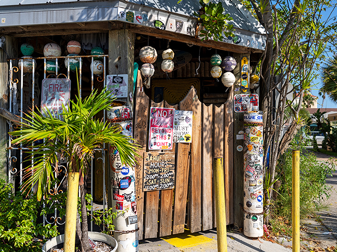 Mahuffer's colorful entrance looks like a portal to Margaritaville after a hurricane hit the craft store.