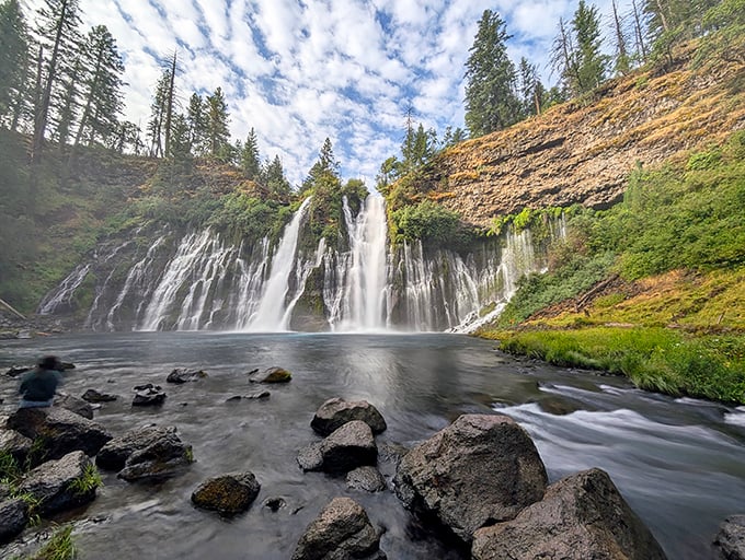 The curtain of water at McArthur-Burney Falls looks like Mother Nature's shower after a really long hike. Simply breathtaking!