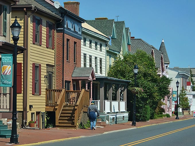 Colorful historic homes line Milford's main street, each one telling a story from centuries past.