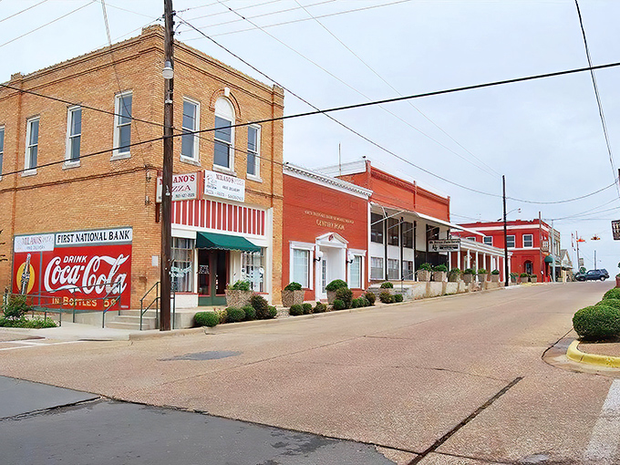 Mount Vernon's Main Street - where vintage Coca-Cola signs and brick buildings make you feel like you've stepped into a Norman Rockwell painting.