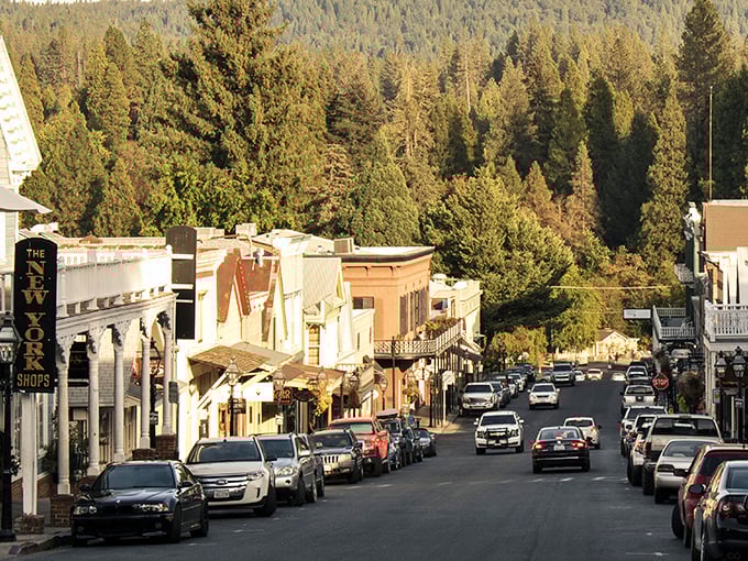 Golden hour magic transforms Nevada City's main street into a scene worthy of "Gunsmoke" reruns.