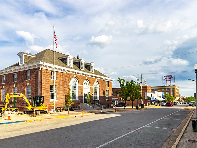 The historic Phelps County Courthouse stands proudly in downtown Rolla, a brick sentinel watching over the community for generations.