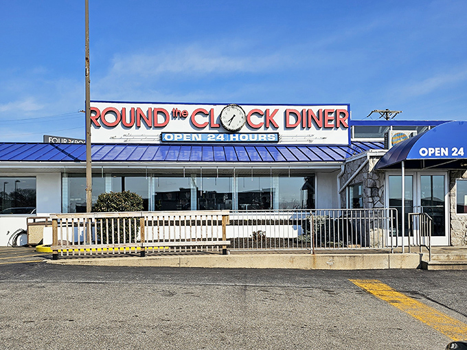 The iconic Round the Clock Diner sign promises what we all secretly want &ndash; breakfast at midnight and pancakes whenever the craving strikes!