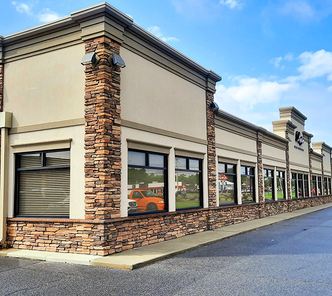 Stone-faced and sturdy, Rudy's stands like a fortress of comfort food. The all-you-can-eat battleground where diet plans go to surrender.