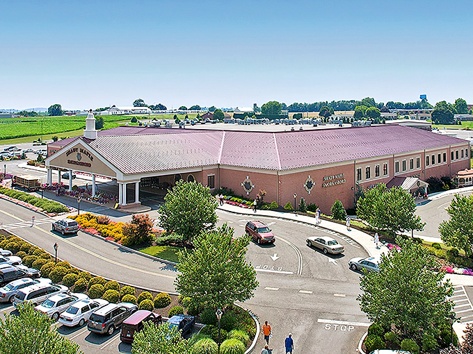 The grand exterior of Shady Maple Smorgasbord looks like the Pentagon of Pennsylvania Dutch cooking&mdash;if the Pentagon served incredible fried chicken!