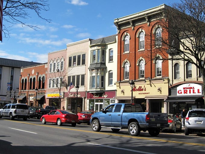 Stroudsburg's Main Street – where historic brick buildings and colorful awnings create a Norman Rockwell scene come to life.