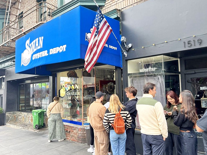 Look at that line wrapping around the corner - when locals queue up like this, you know something magical awaits inside. 