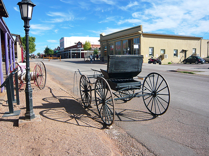 Step right into a Western movie set where that vintage buggy has been waiting patiently for its close-up since 1881.