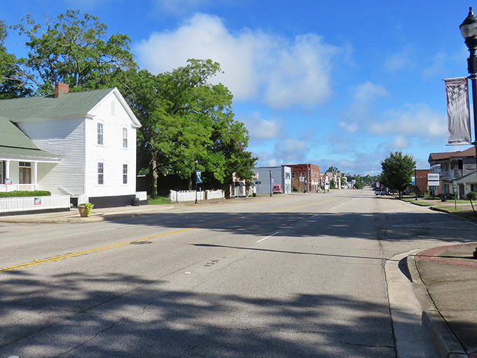 Winnsboro's quiet main street whispers stories of simpler times, where rush hour means three cars at the stoplight. 