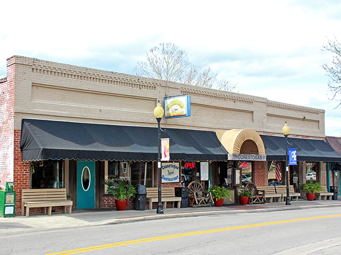 Stroll down Main Street in Alachua and discover local treasures hiding behind these inviting awnings.