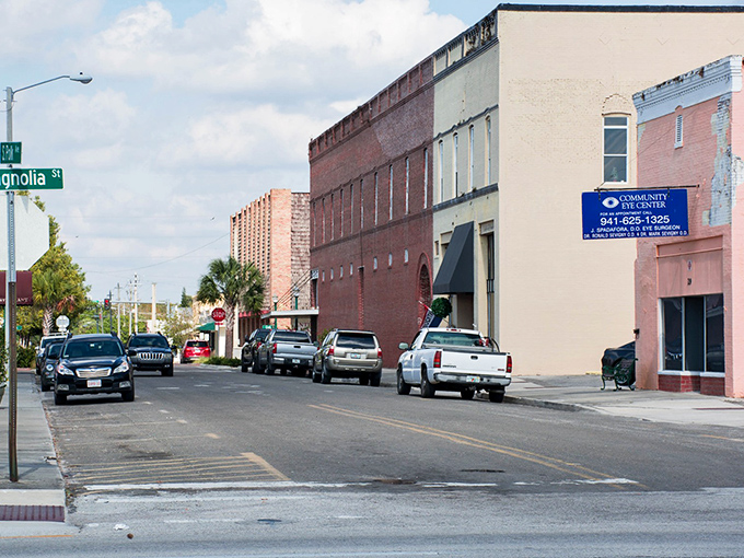 Magnolia Street in Arcadia offers a glimpse of old Florida with its well-preserved brick buildings and unhurried pace.