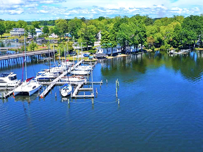 The marina at Bath invites you to slow down and imagine yourself captaining one of those gleaming vessels into the horizon.