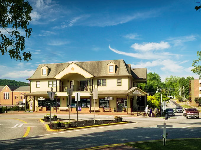 The golden hour hits differently in Dahlonega, where this historic building seems to whisper tales of Georgia's original gold rush days.