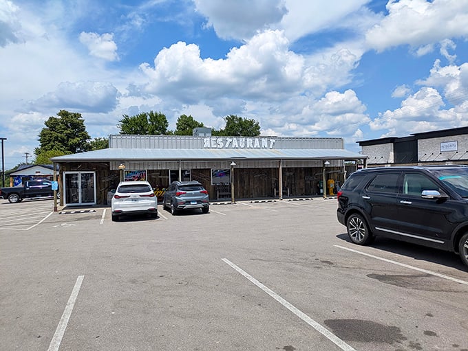 The unassuming "RESTAURANT" sign promises little, but locals know this Lebanon landmark delivers catfish worth crossing county lines for.