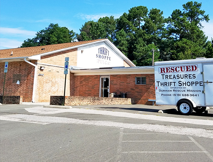 A delivery truck stands ready outside Durham Rescue Mission&mdash;the thrifting equivalent of Santa's sleigh bringing joy year-round.