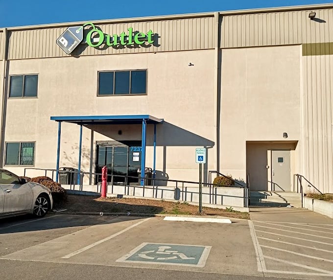 Blue bins of possibility await at the Goodwill Outlet. Where else can you discover designer jeans and vintage vinyl in the same scavenger hunt? 