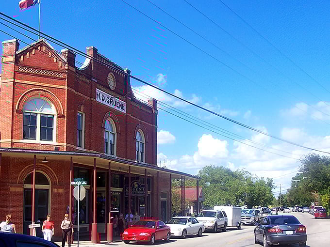 This charming main street proves that authentic Texas charm doesn't require a Hollywood budget to enjoy.