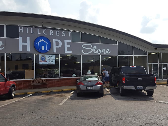 Hillcrest Hope's spacious exterior promises treasure hunting adventures within those large, inviting windows.