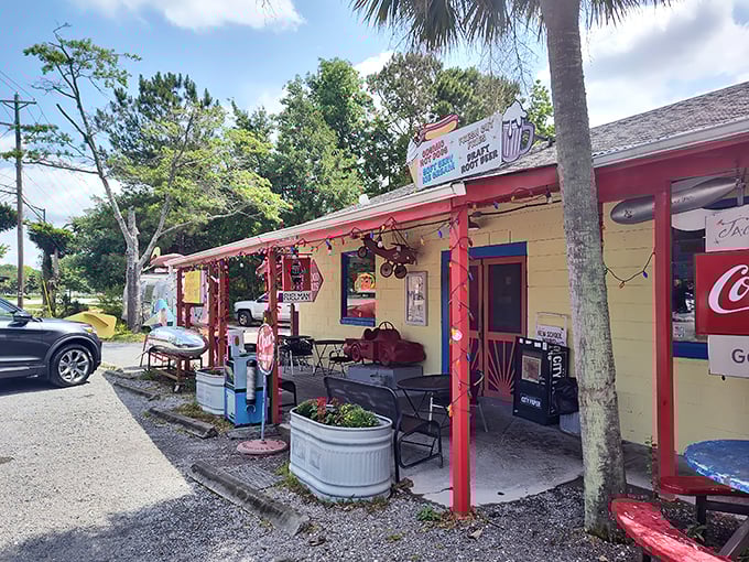 Jack's Cosmic Dogs: String lights, outdoor seating, and that silver rocket ship&mdash;this place is like a hot dog carnival for grown-ups.