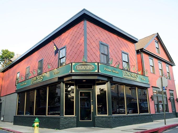 Lewnes' distinctive red exterior isn't just eye-catching&mdash;it's a beacon for steak lovers who know where the real magic happens in Annapolis.