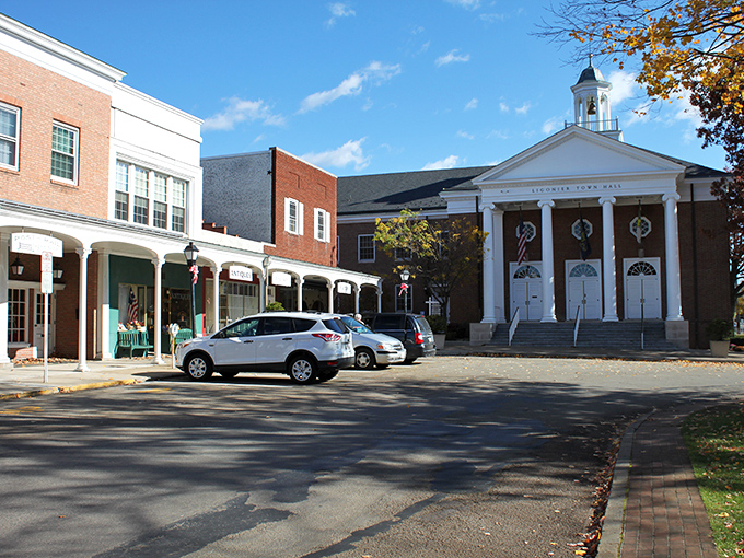 The town square's elegant buildings and white-columned town hall create Ligonier's Norman Rockwell-worthy charm.
