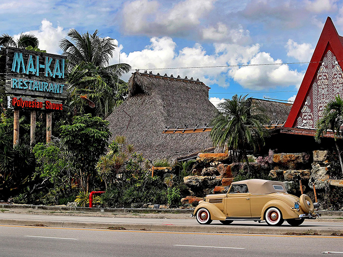 When your neighborhood tiki bar comes with its own vintage car collection, you know you've found something special.