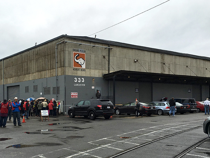 This unassuming warehouse transforms into a bargain hunter's paradise once a year. The White Elephant Sale's exterior belies the wonderland of finds inside.