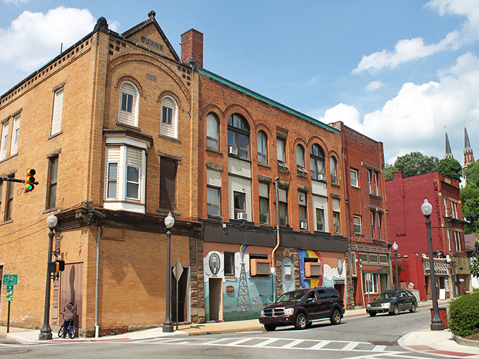 Oil City's charming main street looks like a Norman Rockwell painting come to life, with historic brick buildings lining the sidewalks.
