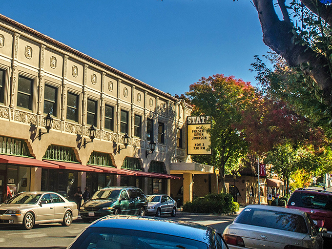Oroville's State Theater stands proudly on Main Street, a beacon of culture where entertainment doesn't drain retirement savings.