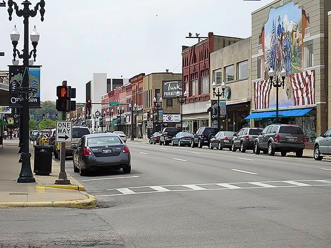 Main Street magic! Ottawa's charming downtown stretches before you like a Norman Rockwell painting where your Social Security check magically grows stronger.