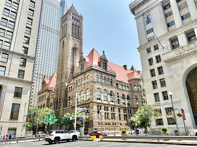 This historic stone building stands proudly among Pittsburgh's skyscrapers, a dignified elder statesman in a city of architectural wonders.