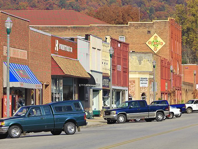 Fall colors frame Rockwood's historic main street, where time seems to move at the perfect pace for window shopping and friendly hellos.